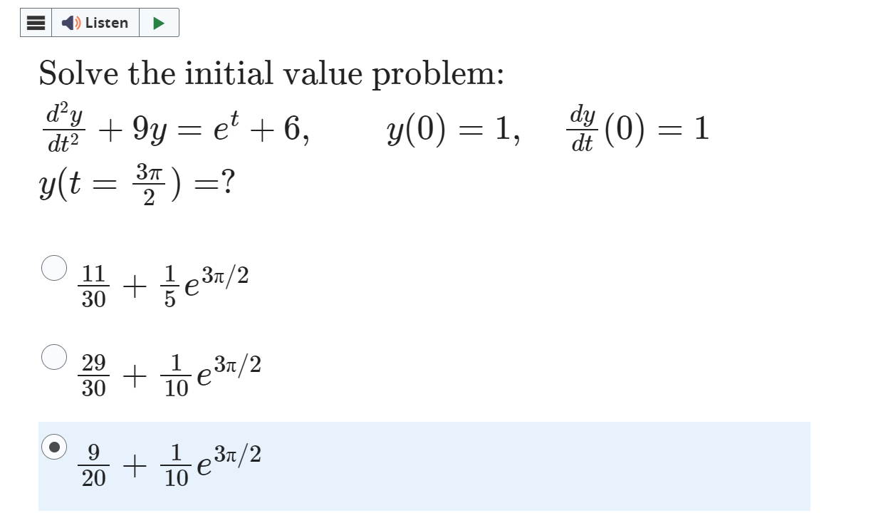 Solved Solve the initial value | Chegg.com