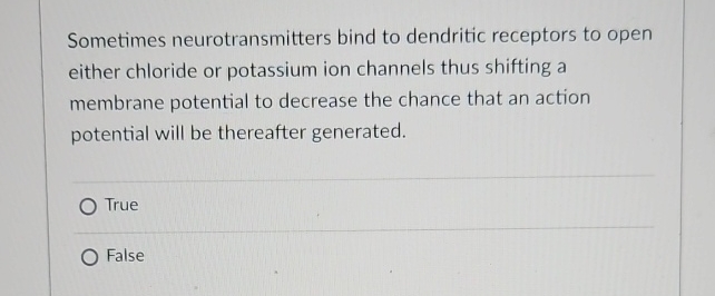 Solved Sometimes neurotransmitters bind to dendritic | Chegg.com