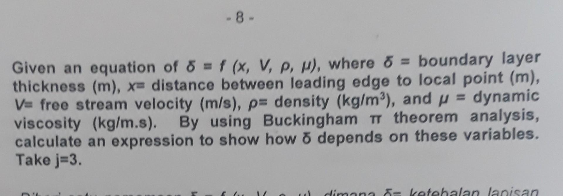 Solved Using Buckingham Theorem pi analysis, calculate an | Chegg.com