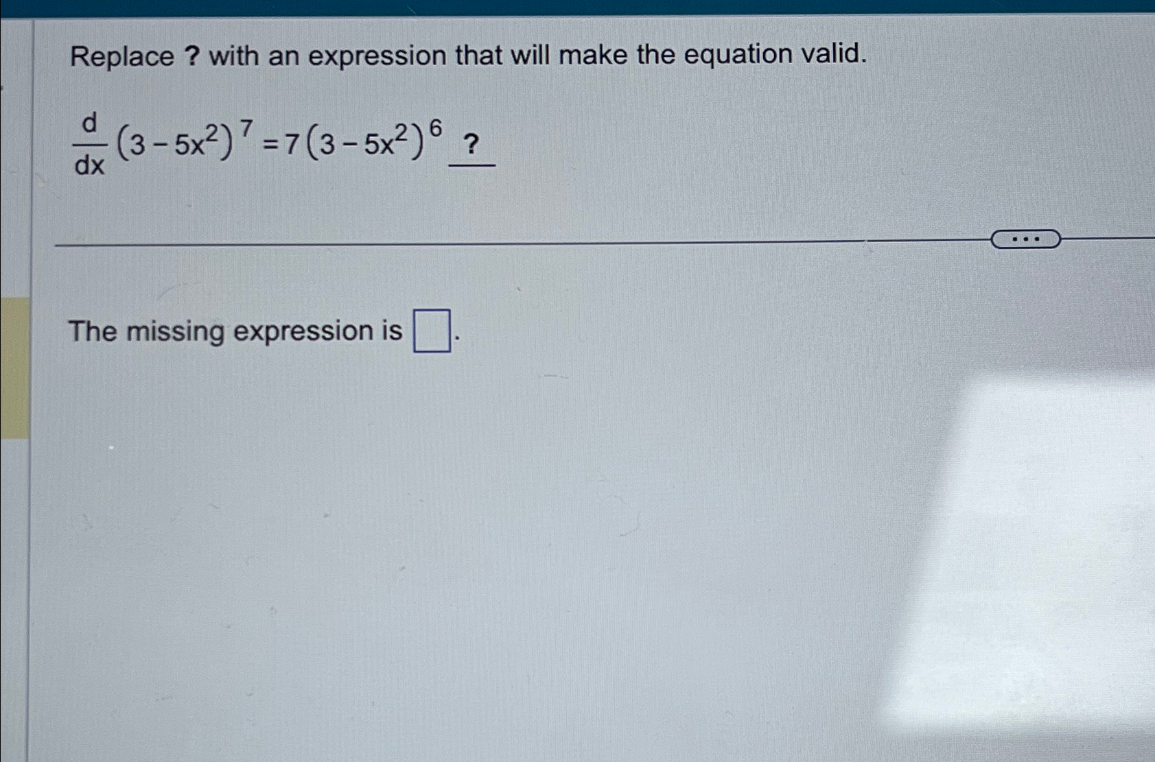 Solved Replace ? ﻿with an expression that will make the | Chegg.com