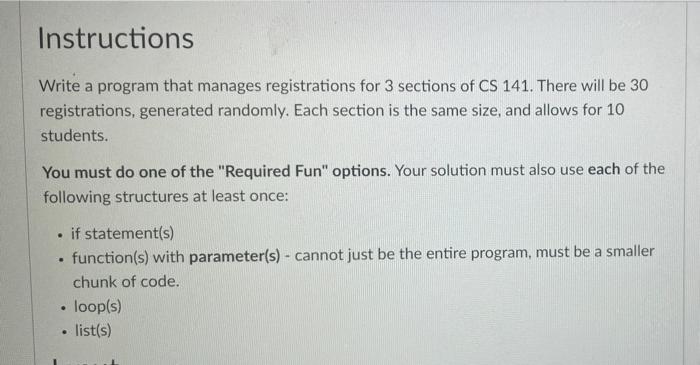 Solved Instructions Write a program that manages | Chegg.com