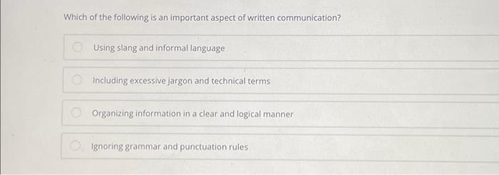 Solved Which of the following is an important aspect of | Chegg.com