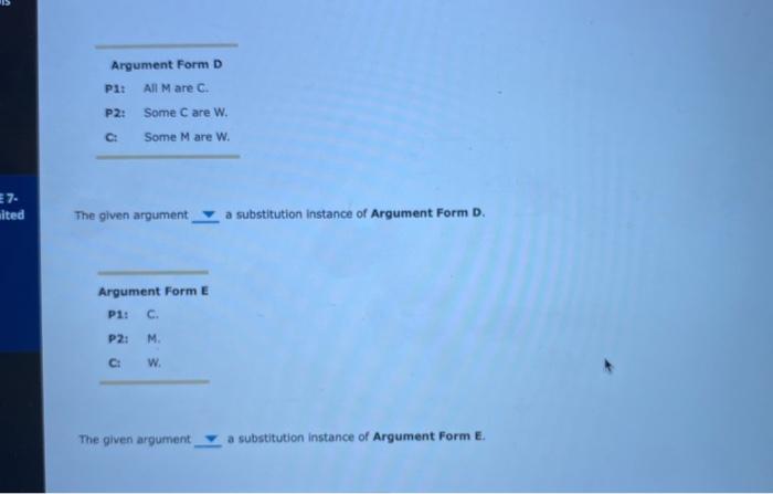 Multiple Argument Forms:Answer All 6 questions with | Chegg.com