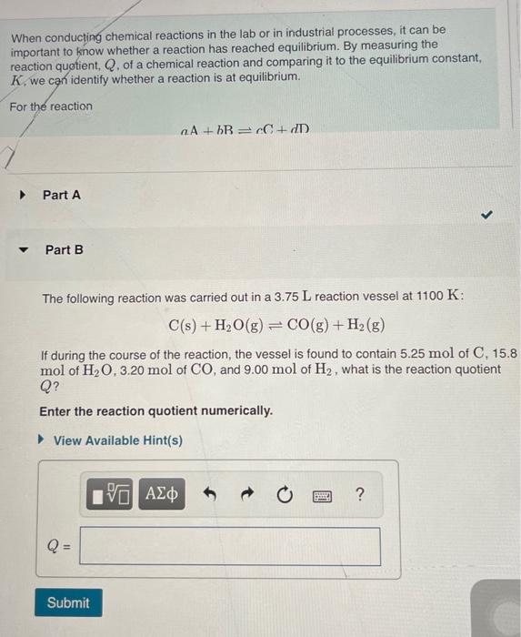 Solved Consider the following reaction: CO(g)+2H2( | Chegg.com