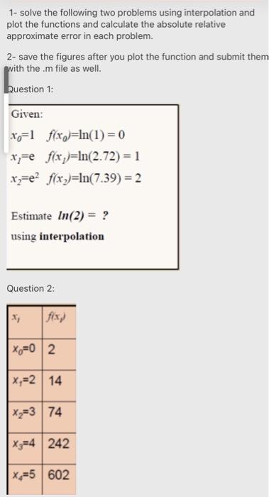 Solved 1- solve the following two problems using | Chegg.com