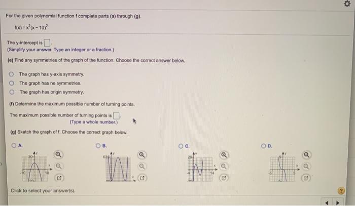 Solved For the given polynomial function f complete parts | Chegg.com