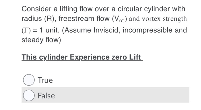 Solved Consider a lifting flow over a circular cylinder with | Chegg.com