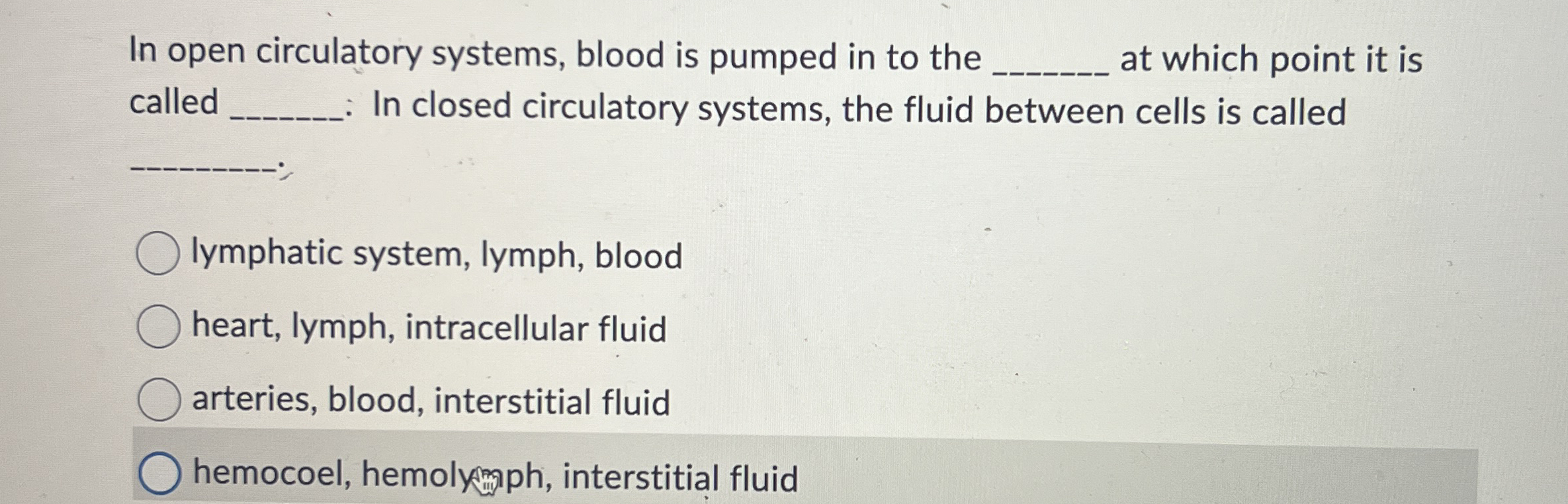 High Quality SOLUTION In open circulatory systems, blood is pumped in to | Chegg.com