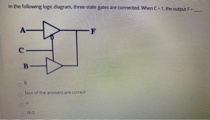 Solved In the following logic diagram, three-state gates are | Chegg.com