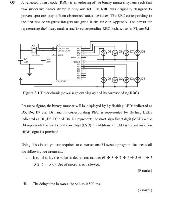 Solved Q3 A Reflected Binary Code Rbc Is An Ordering Of