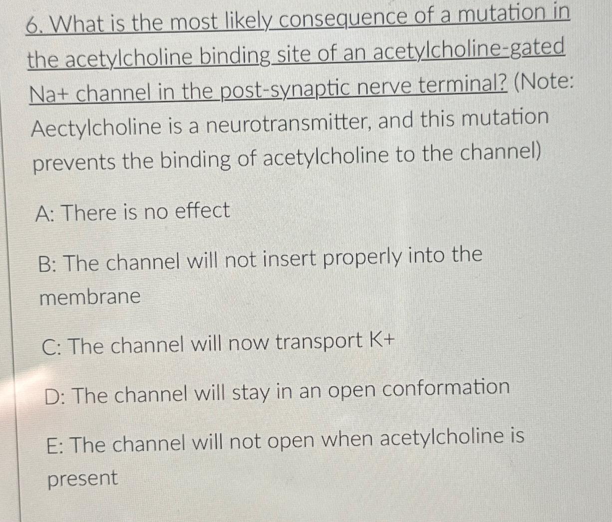 Solved What is the most likely consequence of a mutation in | Chegg.com