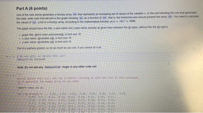 Solved Using Python: Only solve for Part B. Do not solve for | Chegg.com