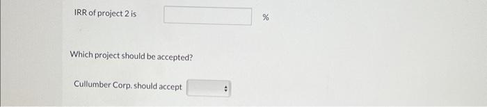 Solved Cullumber Corp. management is evaluating two mutually | Chegg.com