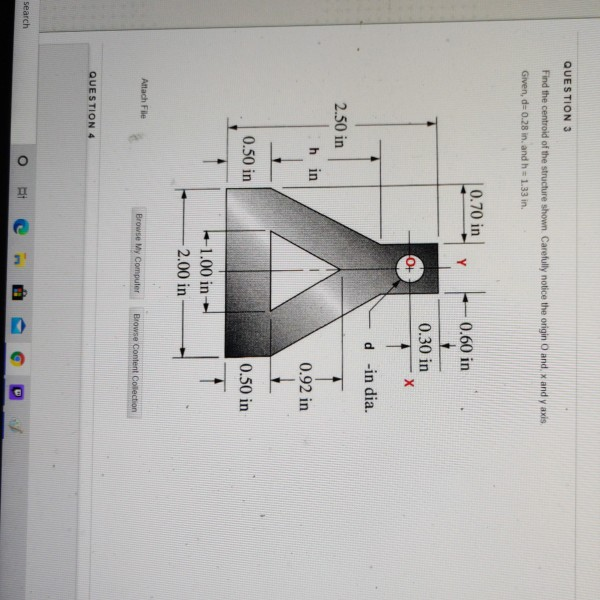 Solved QUESTION 3 Find the centroid of the structure shown. | Chegg.com