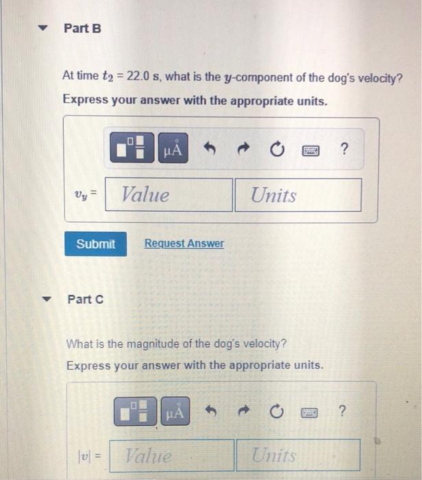 Solved A dog running in an open field has components of | Chegg.com