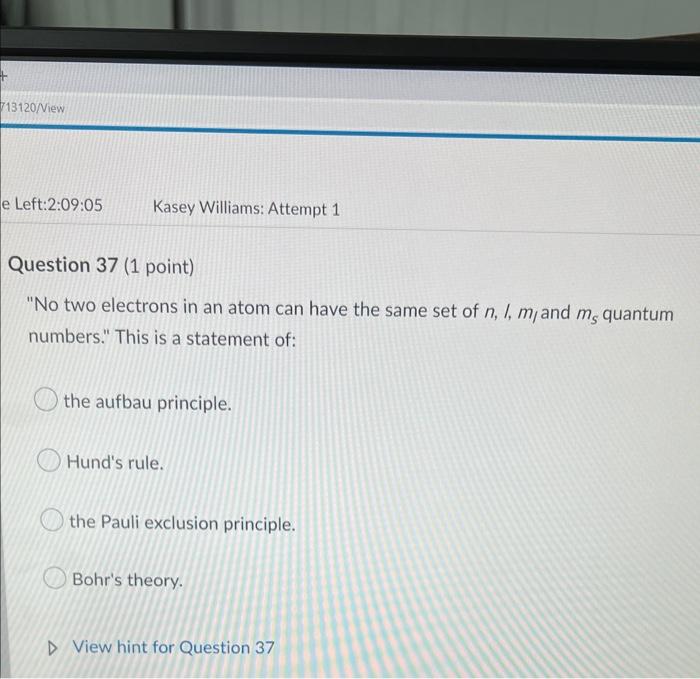 Solved Which quantum number(s) do 2s and 2p orbitals have in | Chegg.com