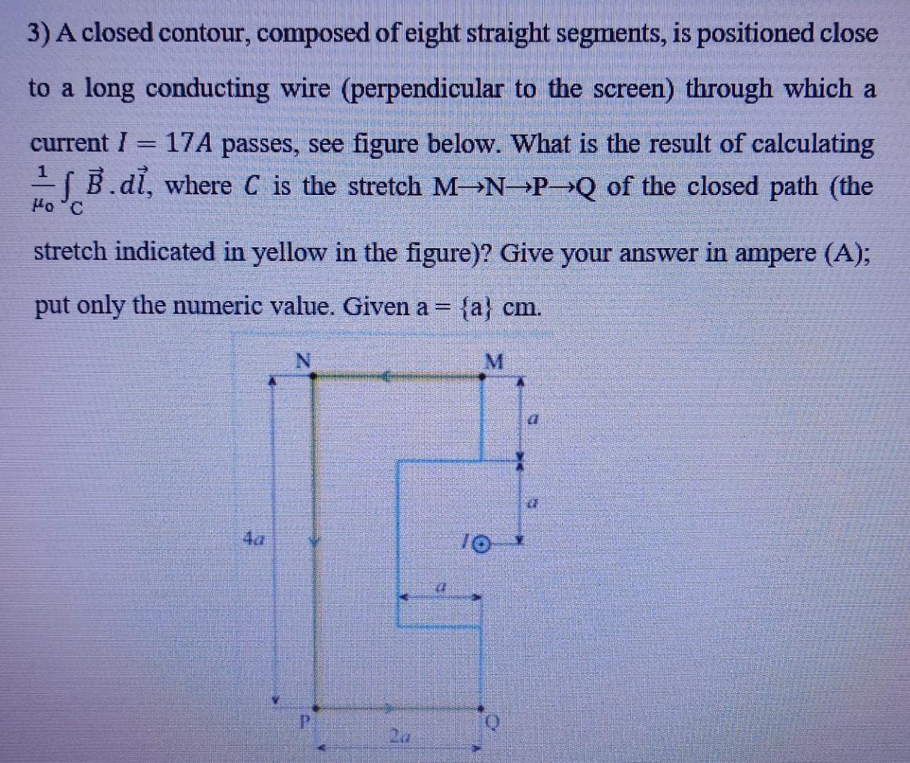 Solved 3) A closed contour, composed of eight straight | Chegg.com