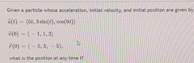 Solved Given a particle whose acceleration, initial | Chegg.com