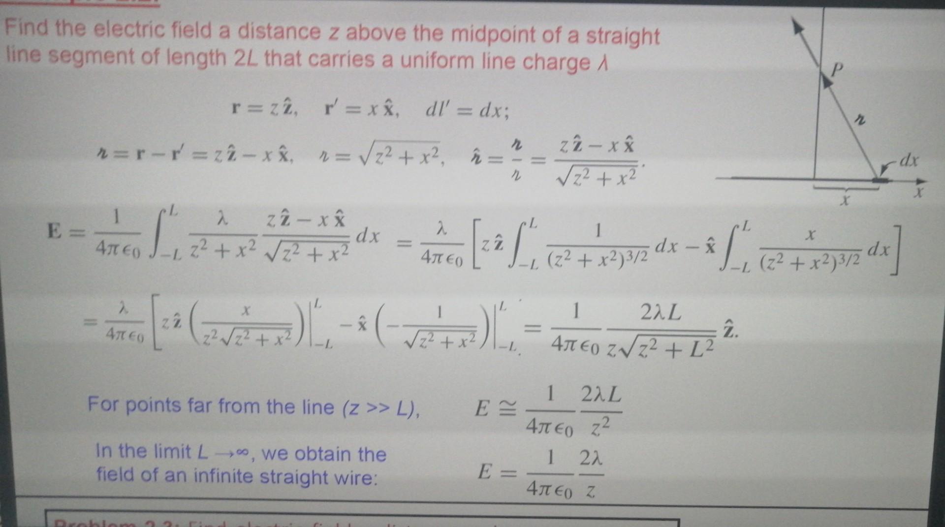 Solved Find the electric field a distance z above the | Chegg.com