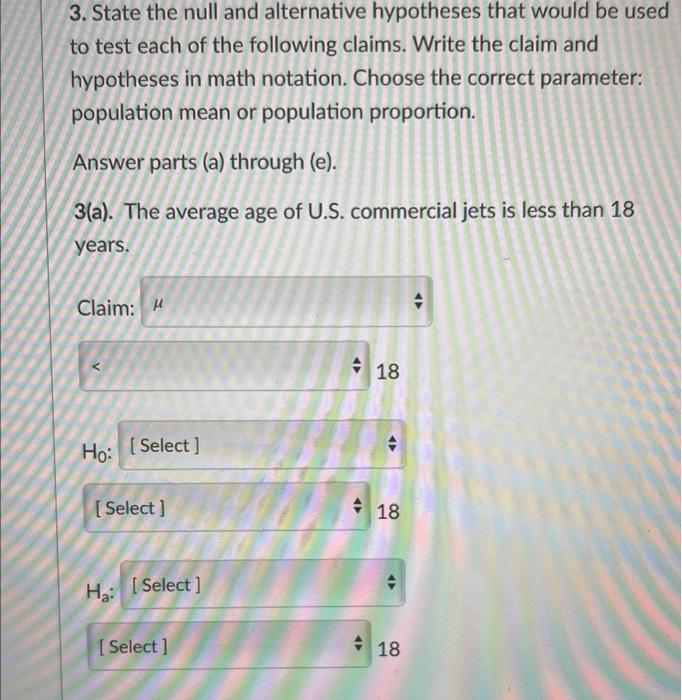 Solved 3. State the null and alternative hypotheses that | Chegg.com