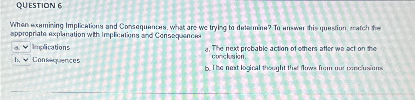 Solved QUESTION 6When examining Implications and | Chegg.com