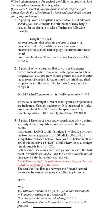 Solved Write Python programs for each of the following | Chegg.com