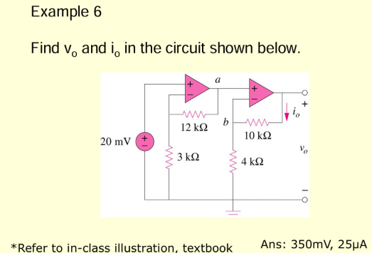 Solved Example 6Find vo ﻿and io in ﻿the circuit shown | Chegg.com
