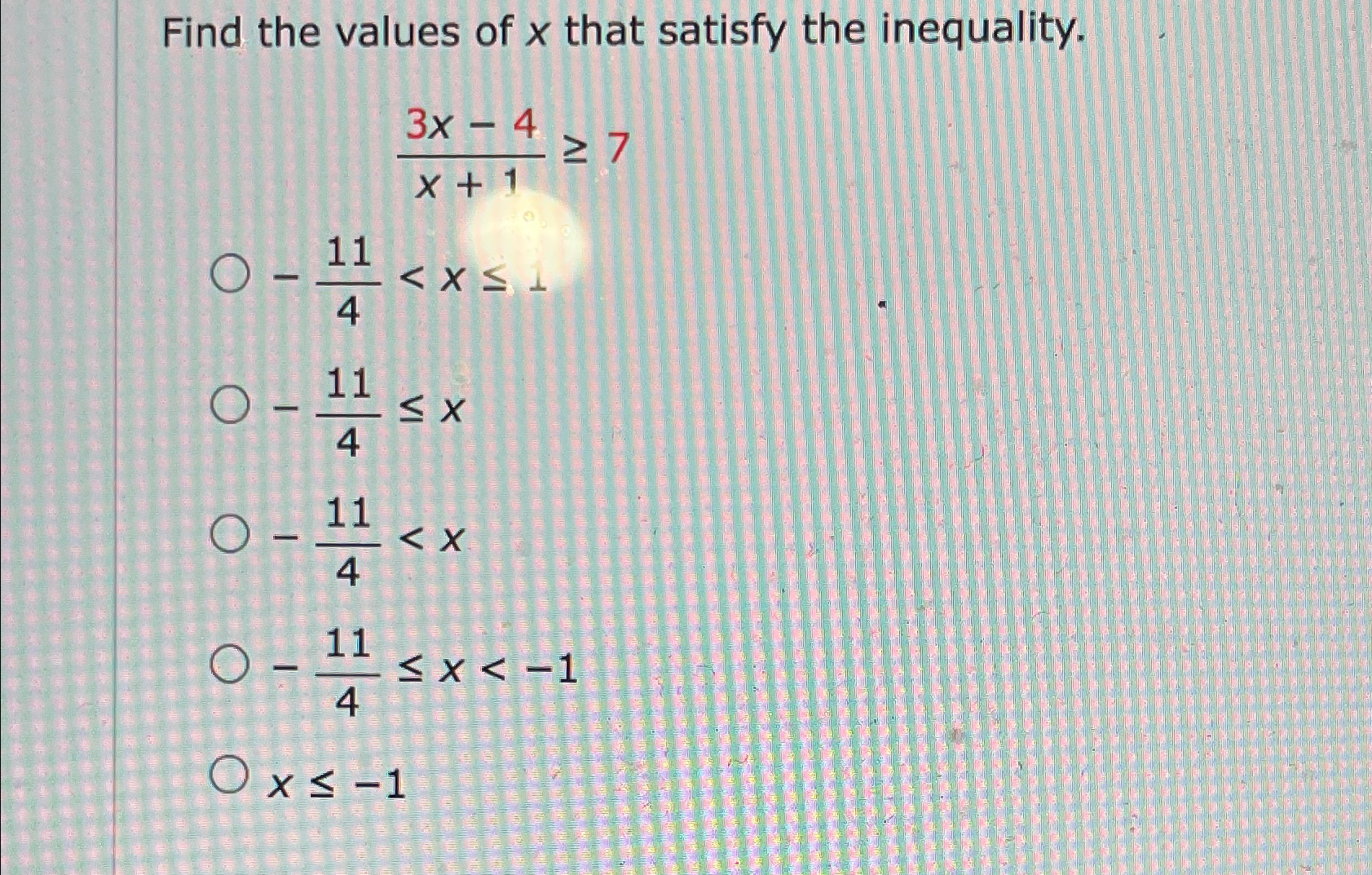 Solved Find the values of x ﻿that satisfy the | Chegg.com