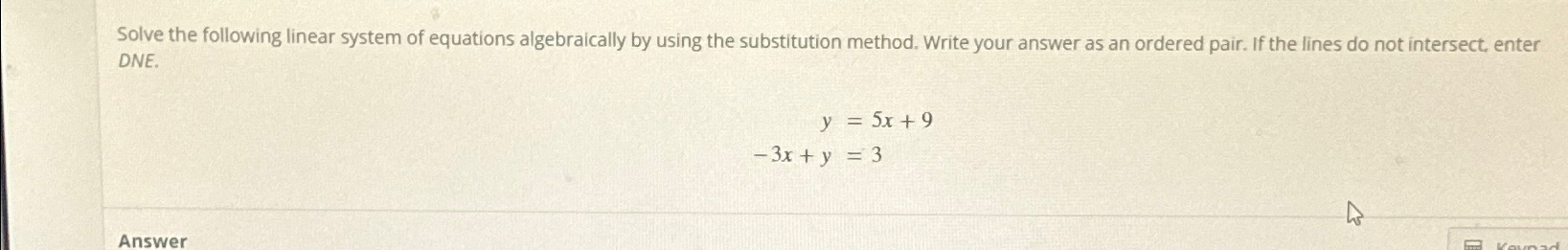 Solved Solve the following linear system of equations | Chegg.com
