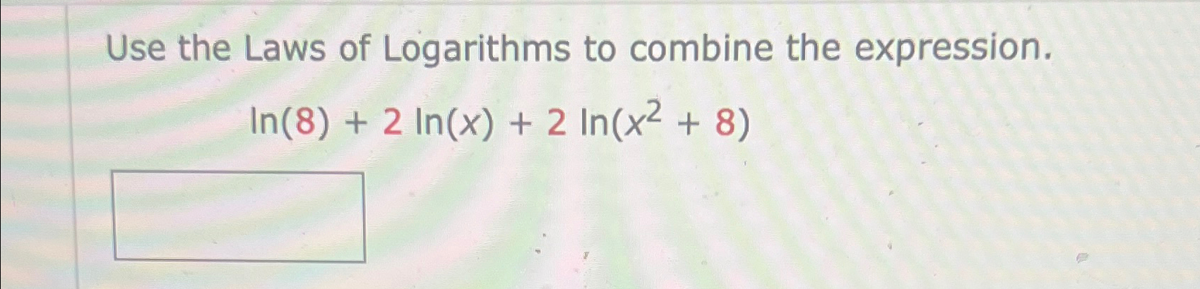 Solved Use the Laws of Logarithms to combine the | Chegg.com