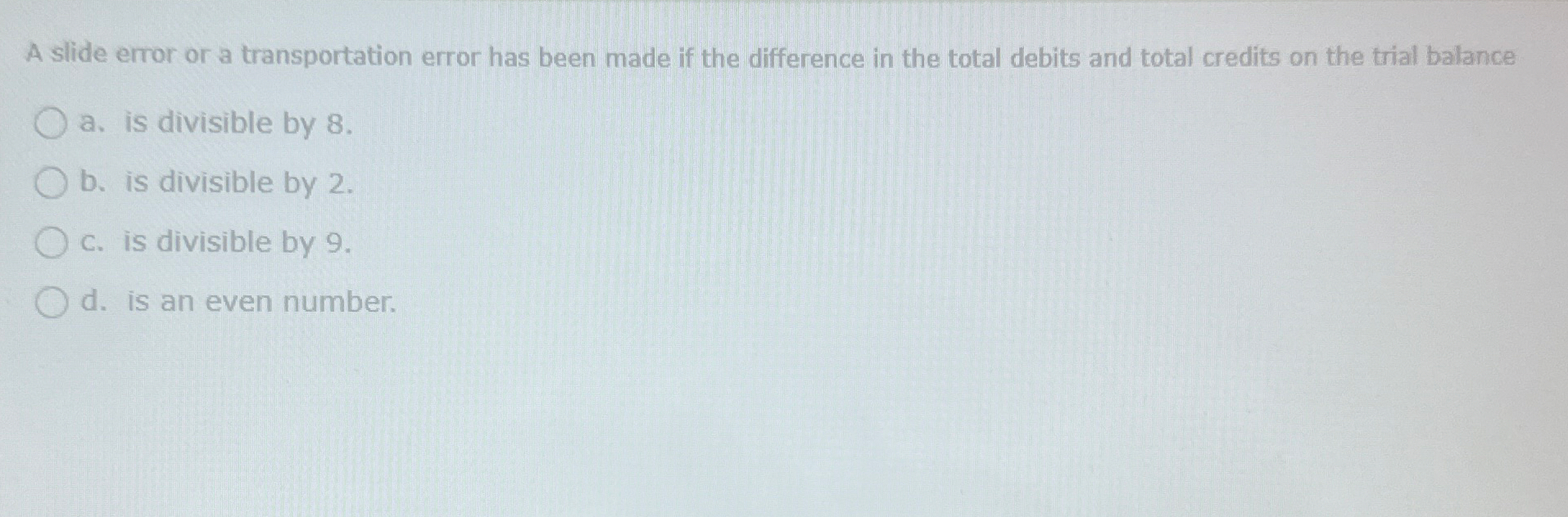 Solved A slide error or a transportation error has been made | Chegg.com