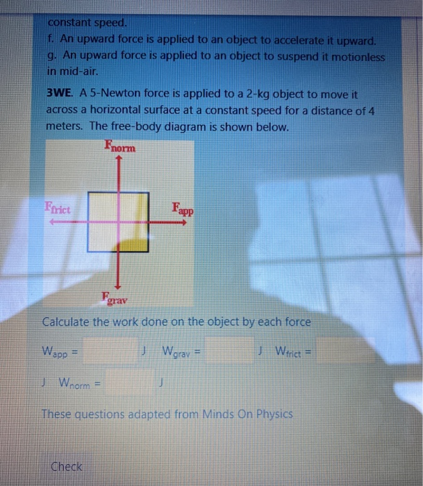 Solved constant speed. f. An upward force is applied to an | Chegg.com