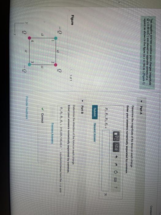 Solved Constant Two negative and two positive point charges | Chegg.com