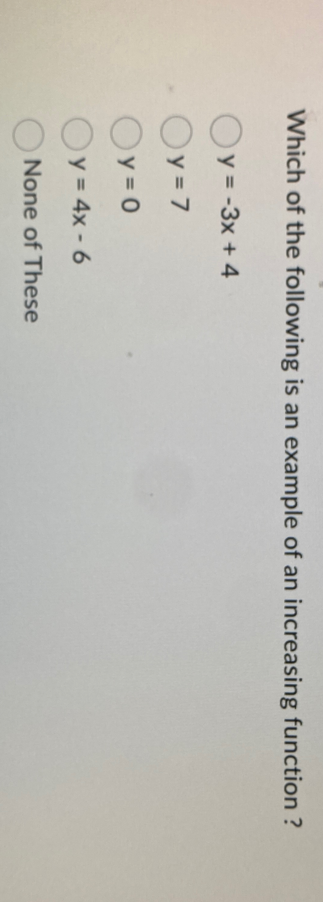 Solved Which of the following is an example of an increasing | Chegg.com