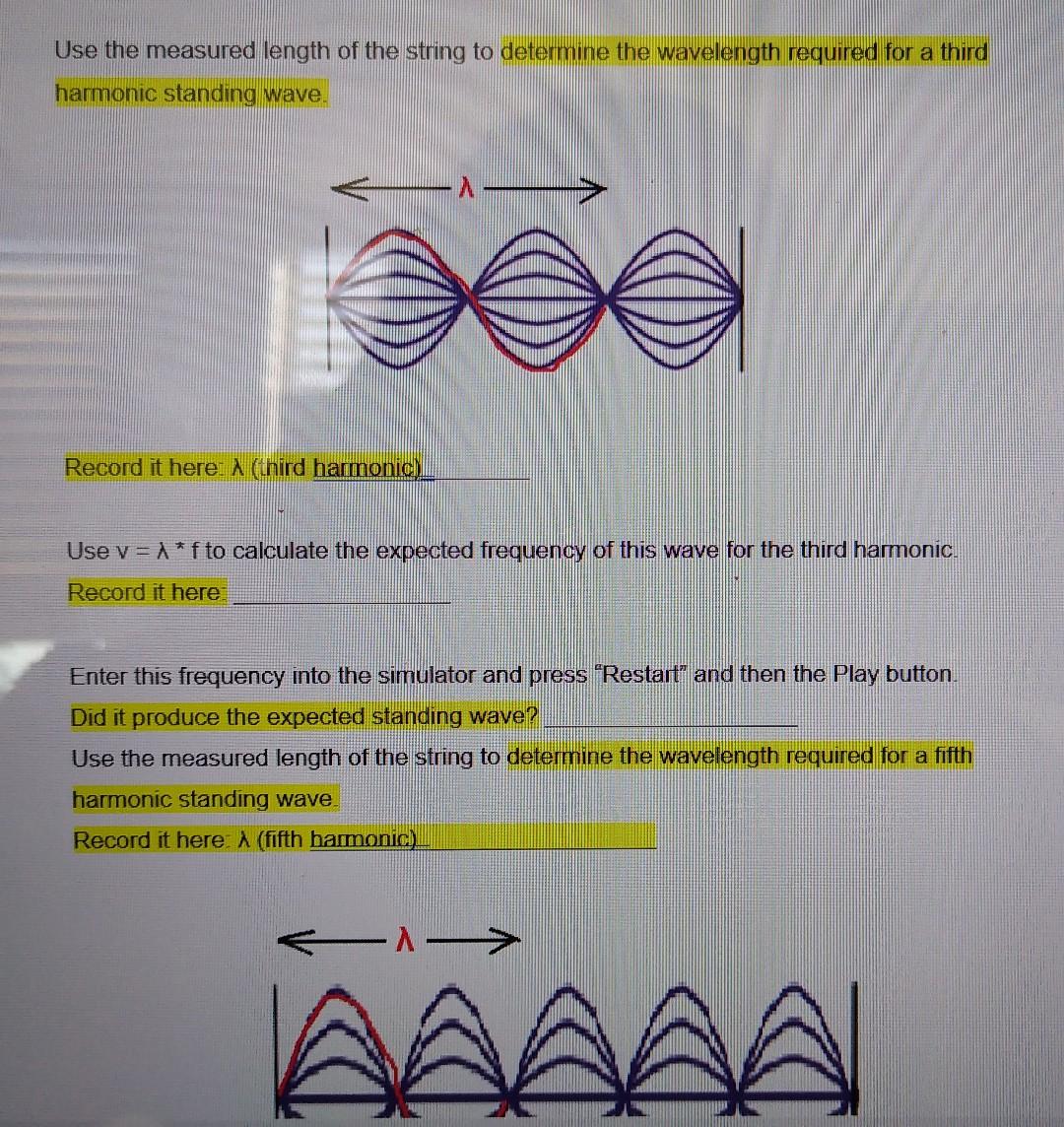 Solved Part 2 - Generating Standing Waves of Different | Chegg.com