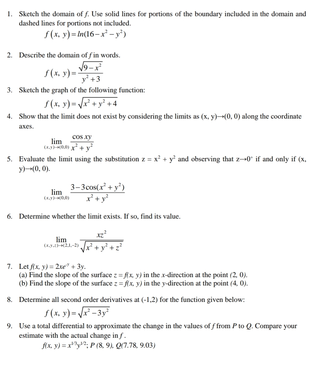 Solved 1.Sketch the domain of f. ﻿Use solid lines for | Chegg.com