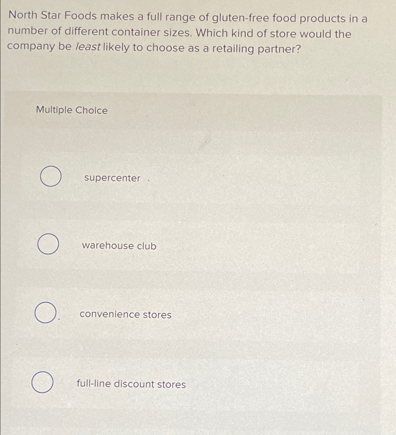 Solved North Star Foods makes a full range of gluten-free | Chegg.com