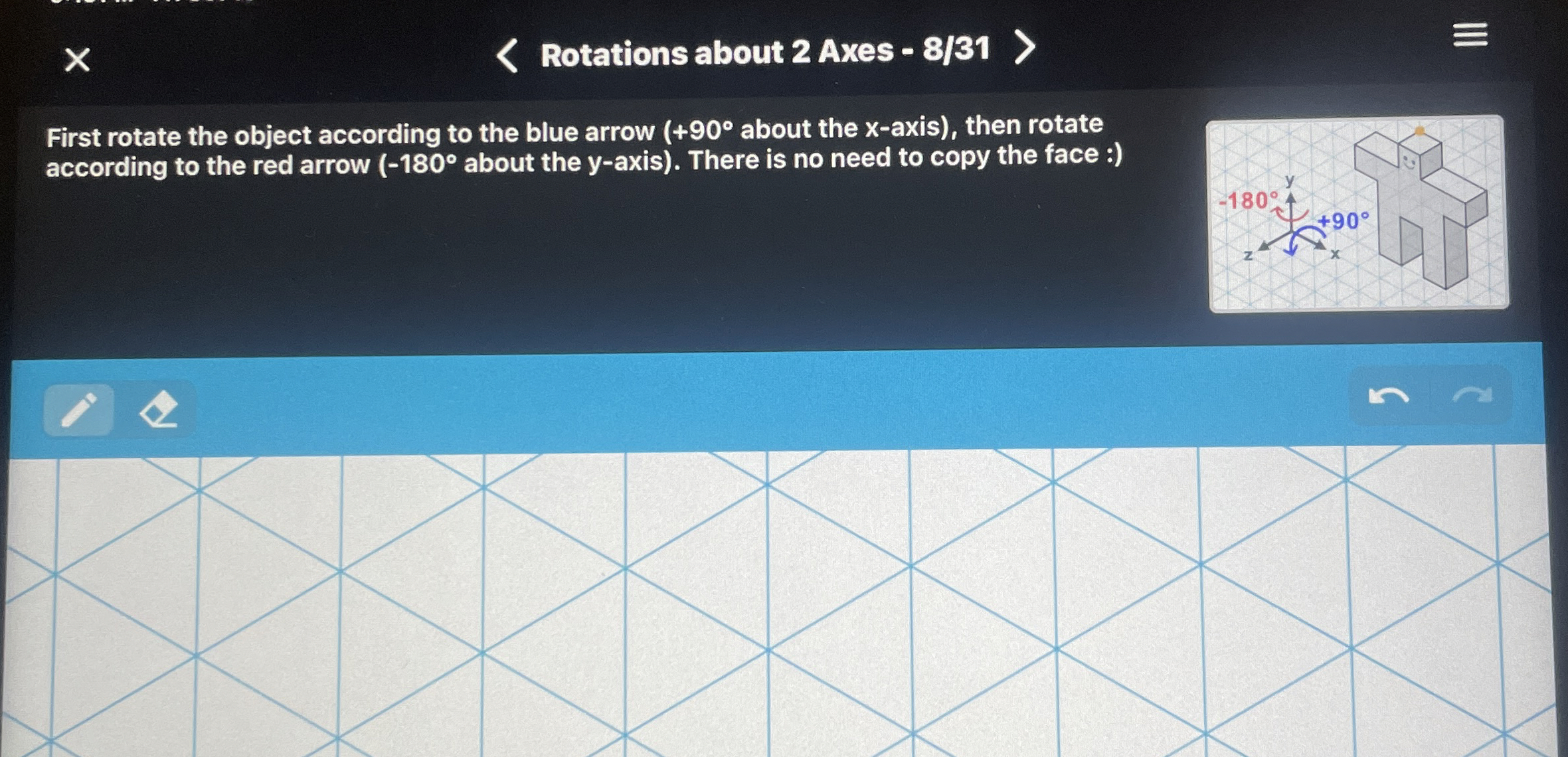 Solved Rotations about 2 ﻿Axes - 8/31First rotate the object | Chegg.com