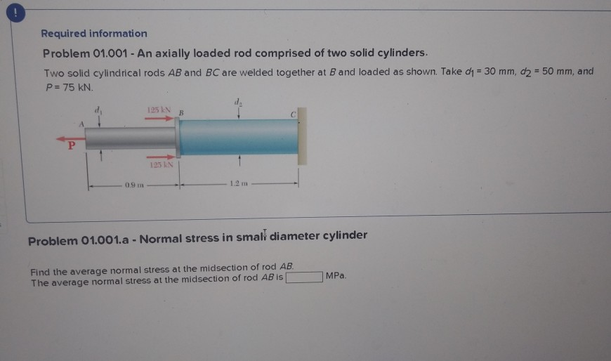 Solved Required information Problem 01.001 - An axially | Chegg.com
