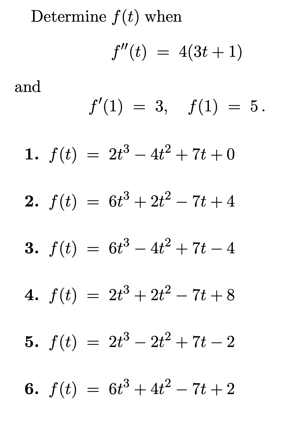 Solved Determine f(t) | Chegg.com