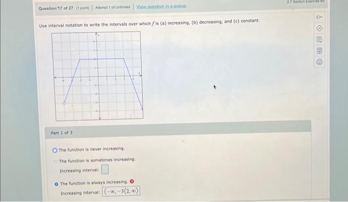 Solved Use interval notation to write the intervals over | Chegg.com