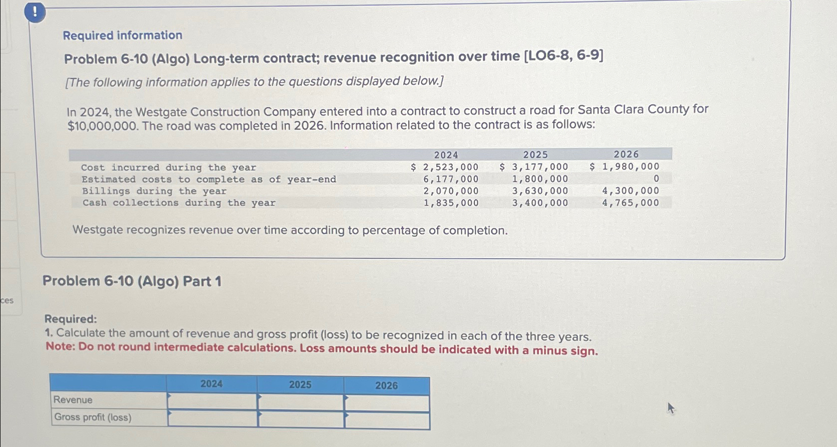 Solved !Required informationProblem 6-10 (Algo) ﻿Long-term | Chegg.com