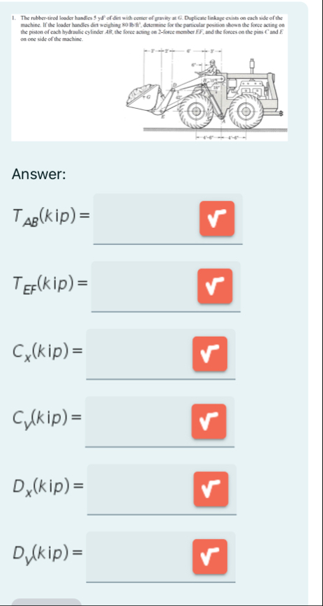 Solved The rubber-tired loader handles 5 ﻿yd of dirt will | Chegg.com