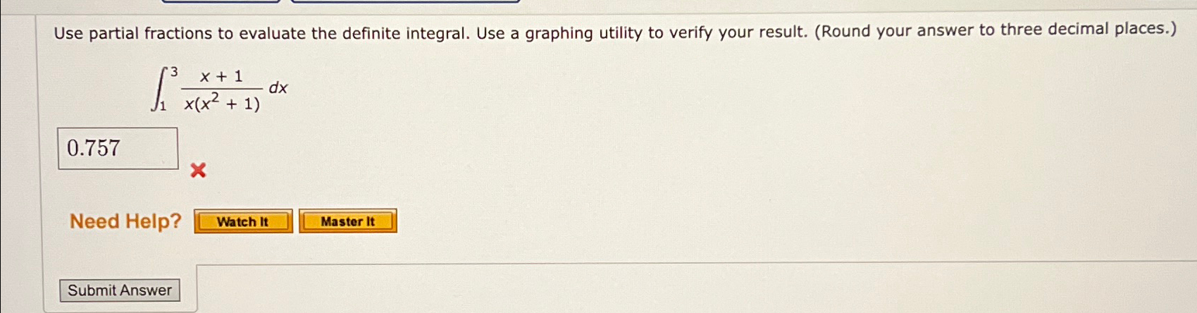 Solved Use partial fractions to evaluate the definite | Chegg.com