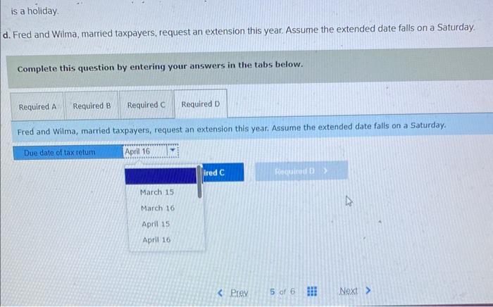 Solved For the following taxpayers, determine the due date | Chegg.com