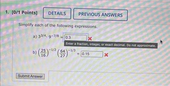 Solved Simplify each of the following expressions. a) | Chegg.com