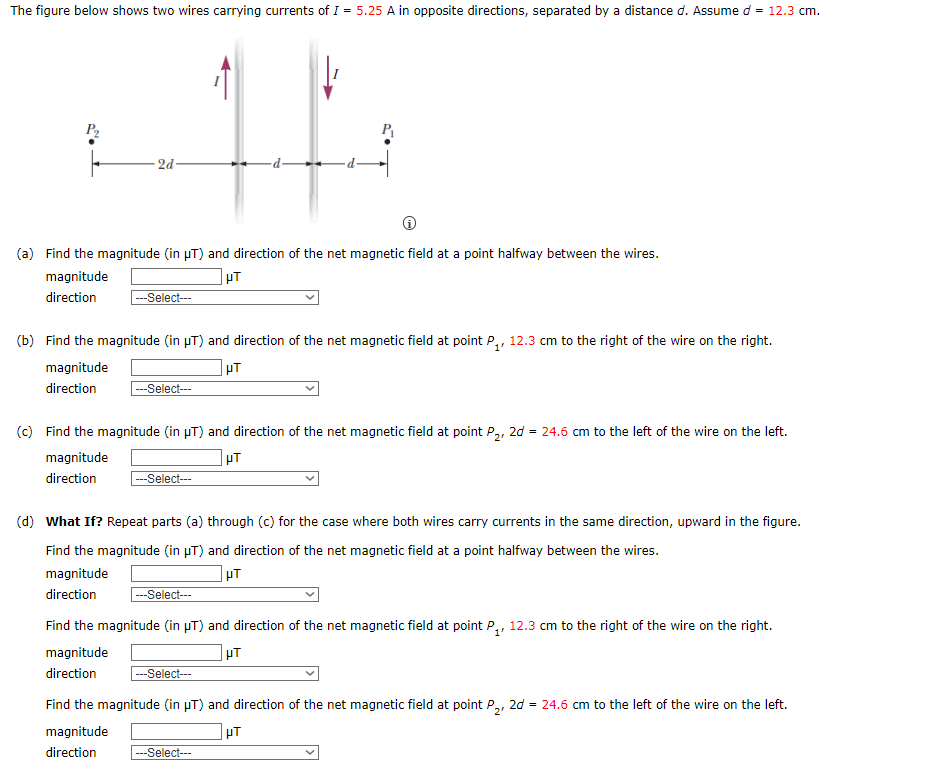 Solved The figure below shows two wires carrying currents of | Chegg.com