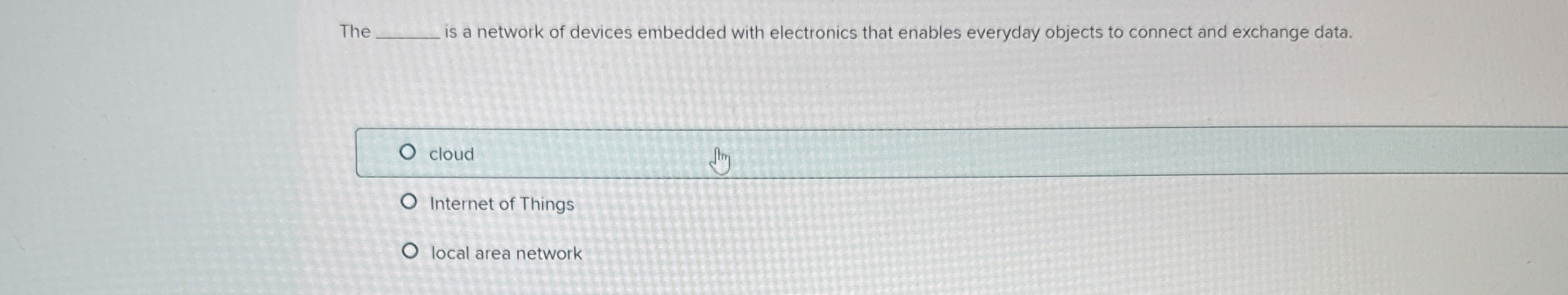 Solved The ﻿is a network of devices embedded with | Chegg.com