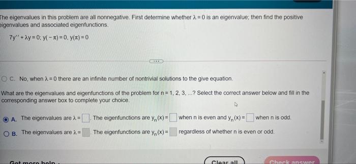 Solved The eigenvalues in this problem are all nonnegative. | Chegg.com