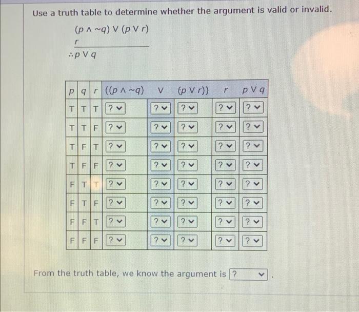 Solved Use a truth table to determine whether the argument | Chegg.com